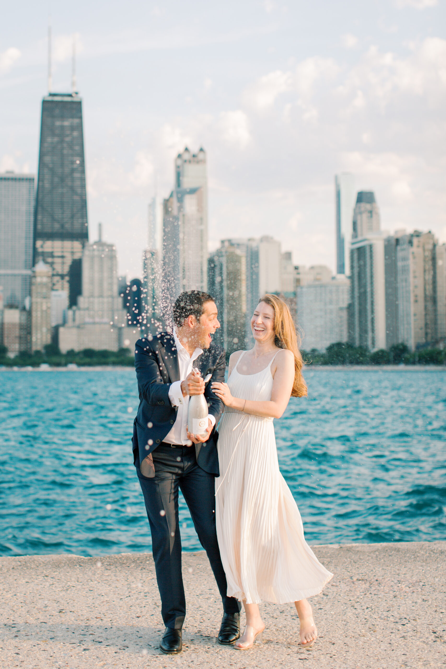Harper & Aaron // North Ave Lakefront Session | evphotographychicago.com