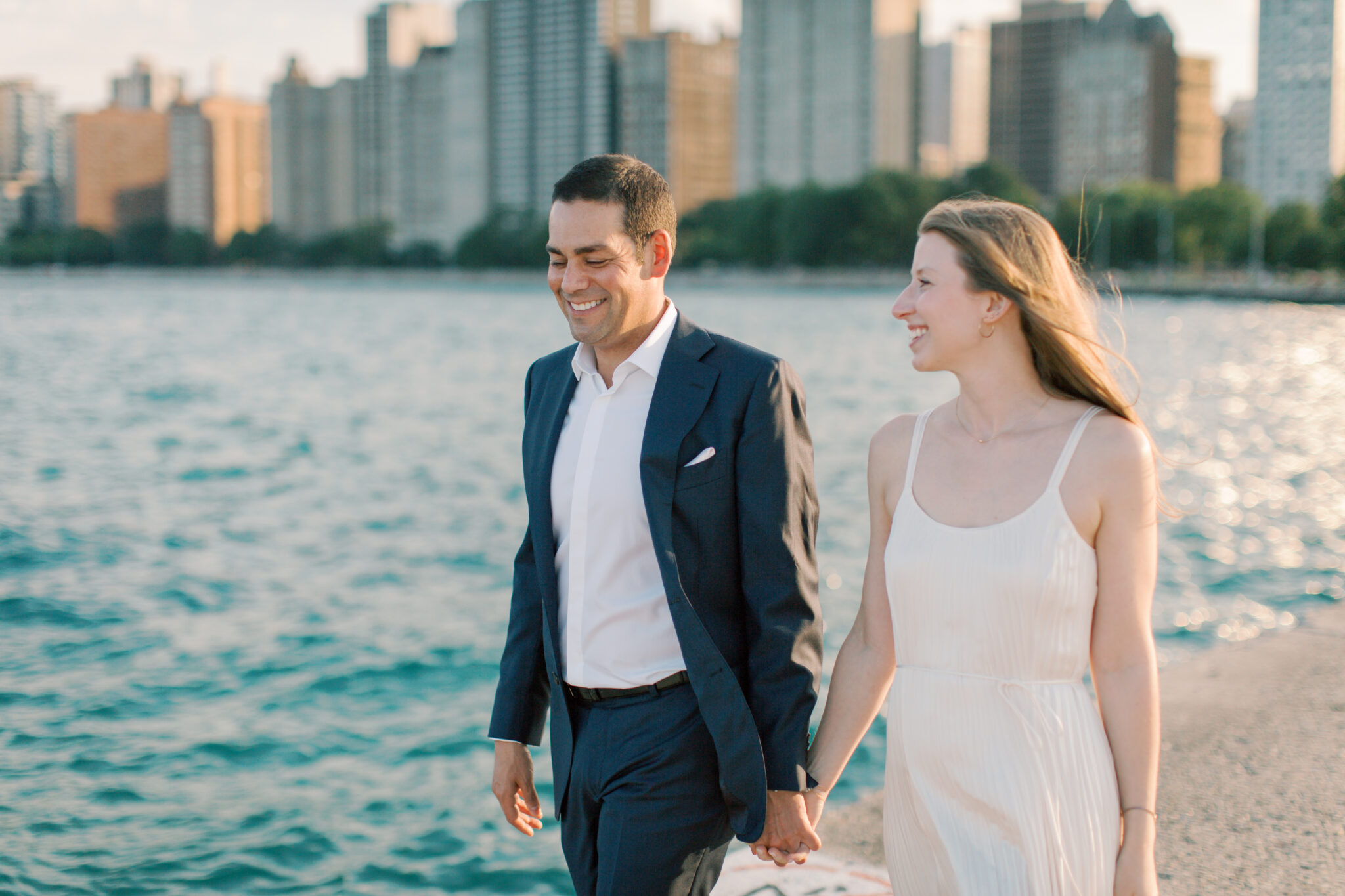 Harper & Aaron // North Ave Lakefront Session | evphotographychicago.com